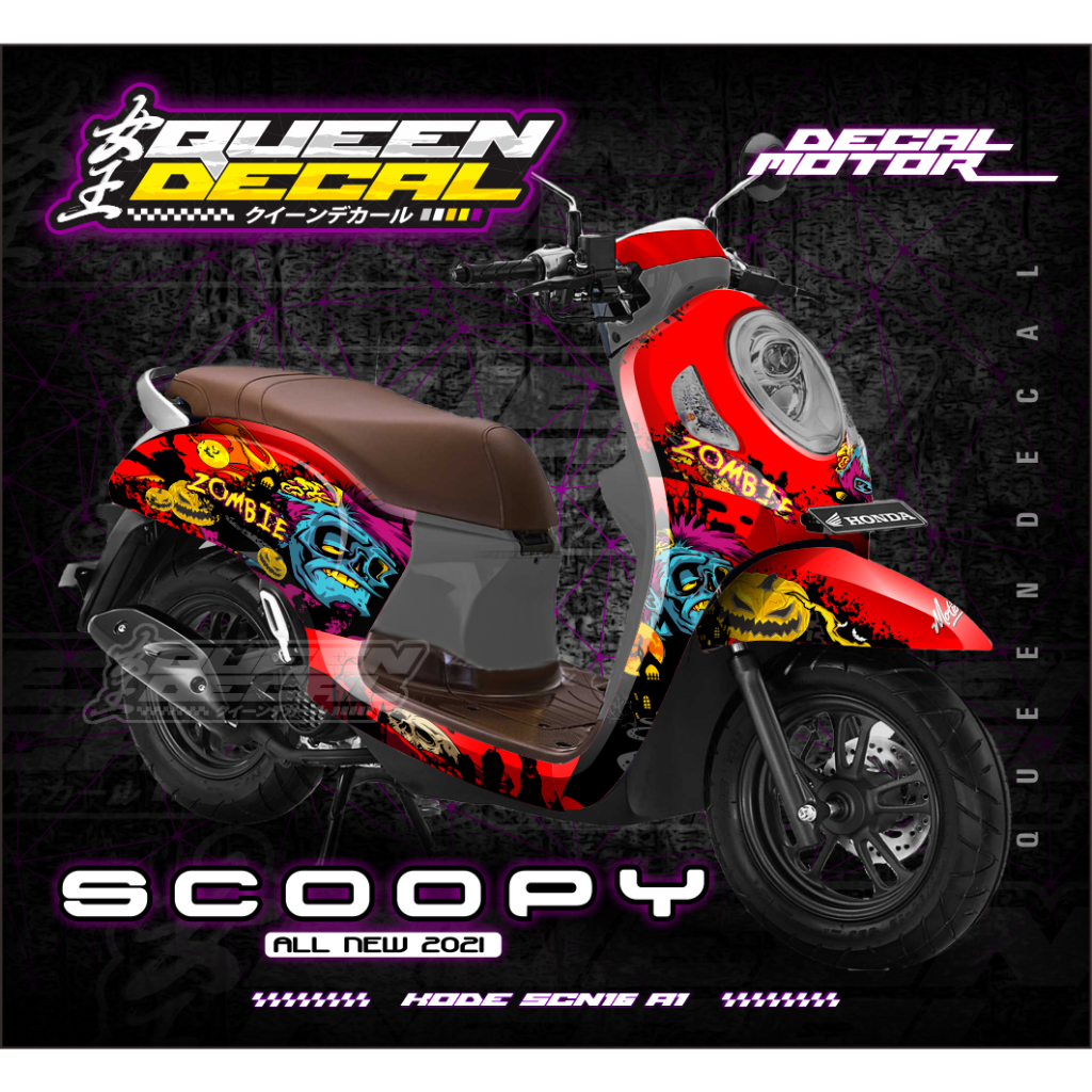 Full BODY FULL BLOCK MOTORCYCLE DECAL - NEW SCOOPY MOTORCYCLE STICKER ...