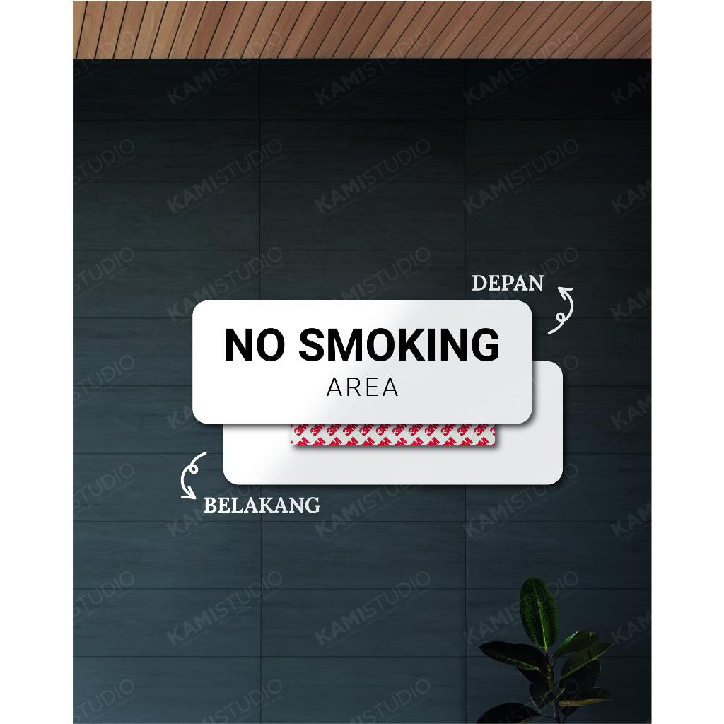 Writing NO SMOKING 22X8 CM/ SIGN STICK NO SMOKING / WALL STICK NO ...