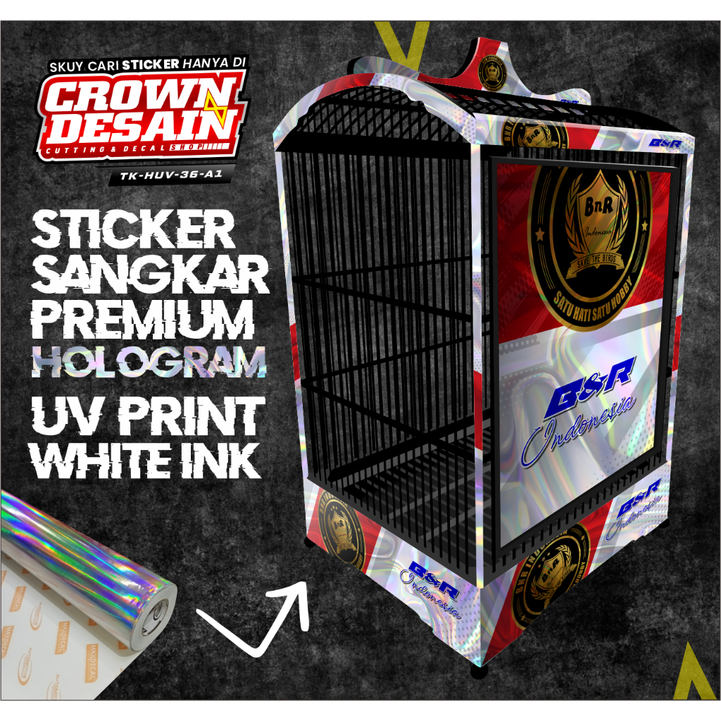 Bnr INDONESIA Cage Cage Stickers UV Hologram Variations - Decal Cage ...