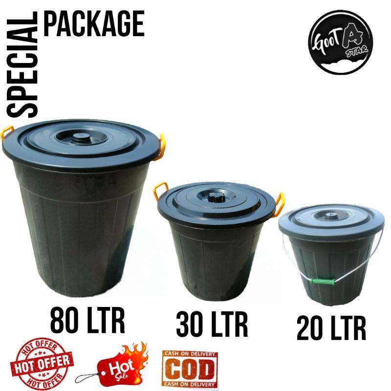 Reseller Package Bucket 80Ltr+30Ltr+20Ltr (3Items) | Shopee Malaysia