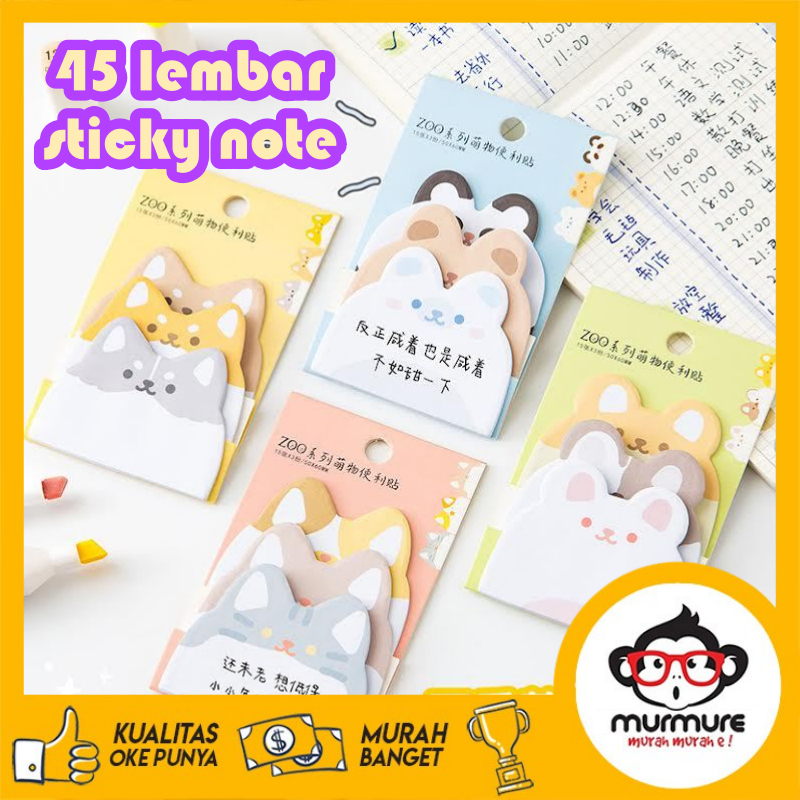 Murmure I ZOO STICKY NOTES ANIMAL NOTEPAPER MEMOPAD PAPER | Shopee Malaysia