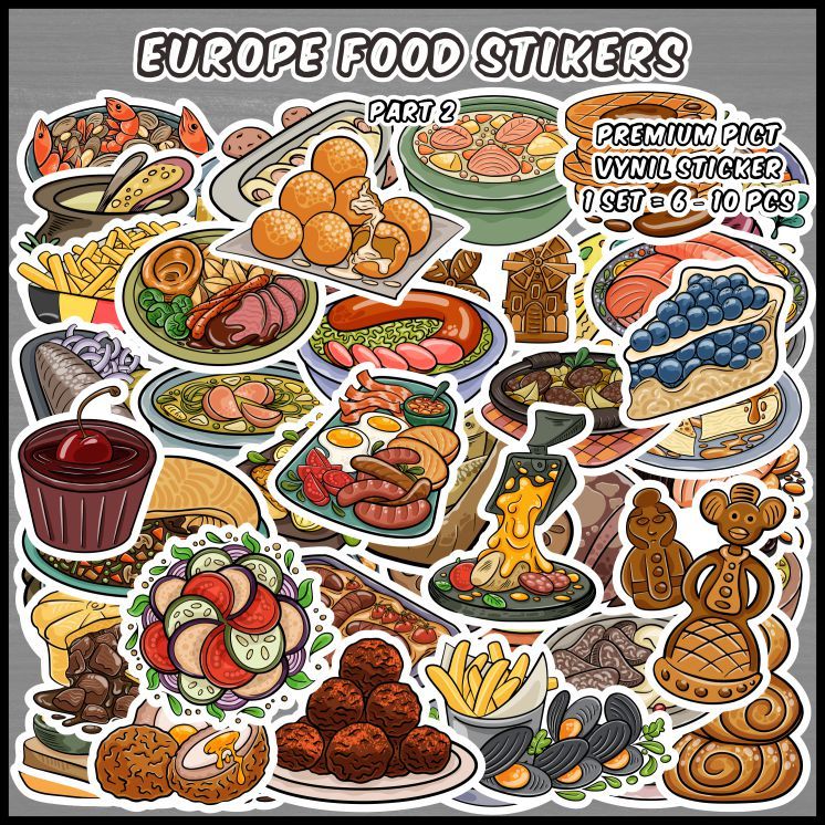 [1Pack] European Food sticker 2 (Europe Food Stickers 2) sticker ...