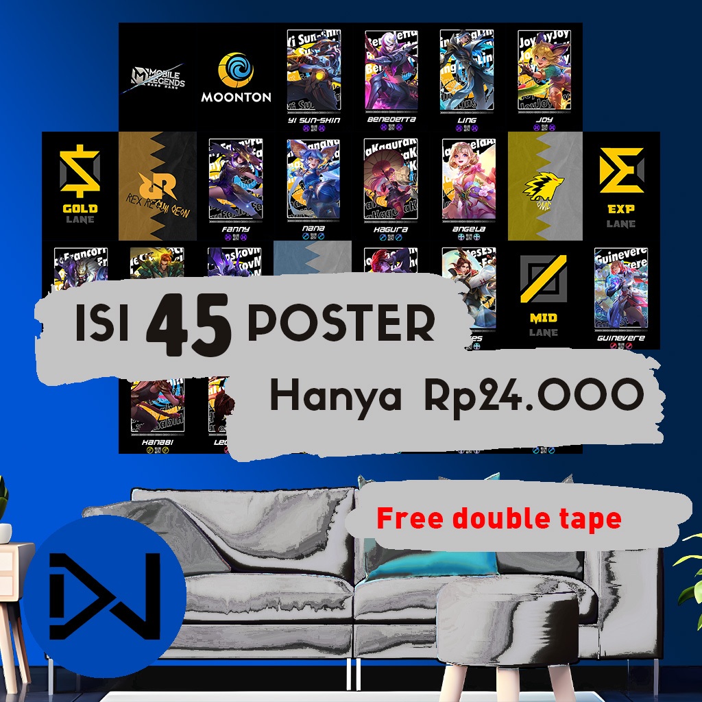 HIASAN DINDING Legend MOBILE POSTER CONTENTS 45 pcs | Delusionwall | Game WALL POSTER | Art ...