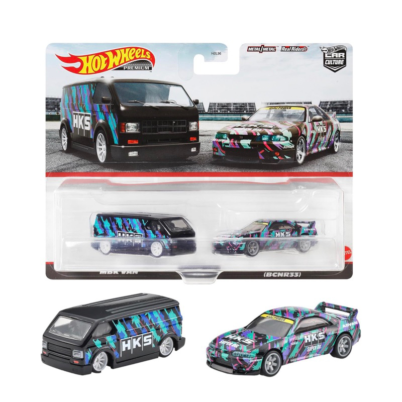 Hot Wheels Premium TwinPack HKS Nissan Skyline R33 & MBK VAN JAPAN STICKER | Shopee Malaysia