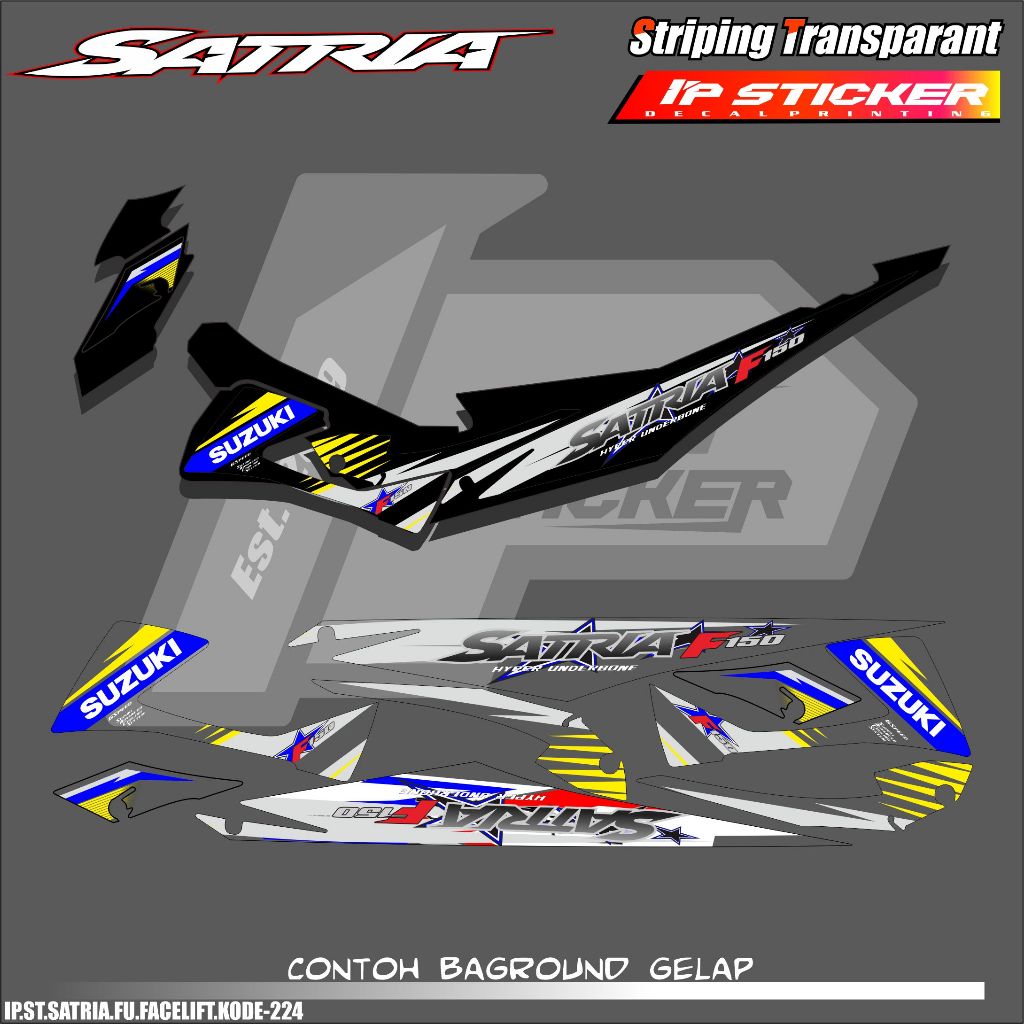 Satria FU FACELIFT Type S Motorcycle STRIPING Sticker SUZUKI SATRIA FU ...