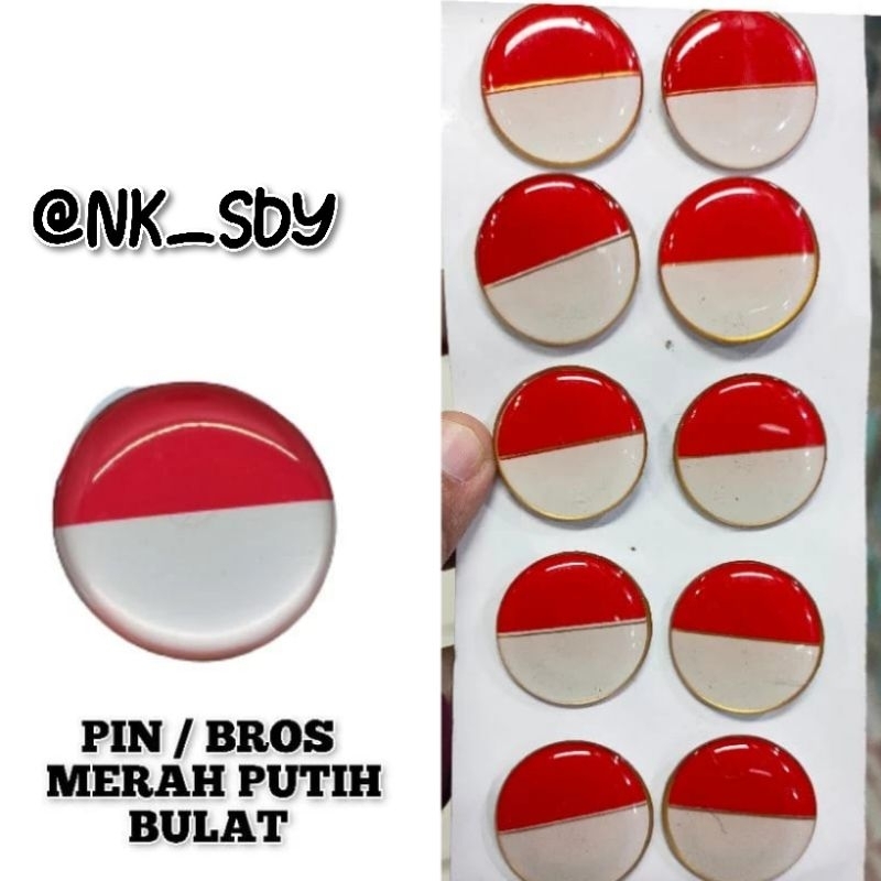 MERAH PUTIH Round RED AND WHITE PIN / BROOCH ( PIN) | Shopee Malaysia