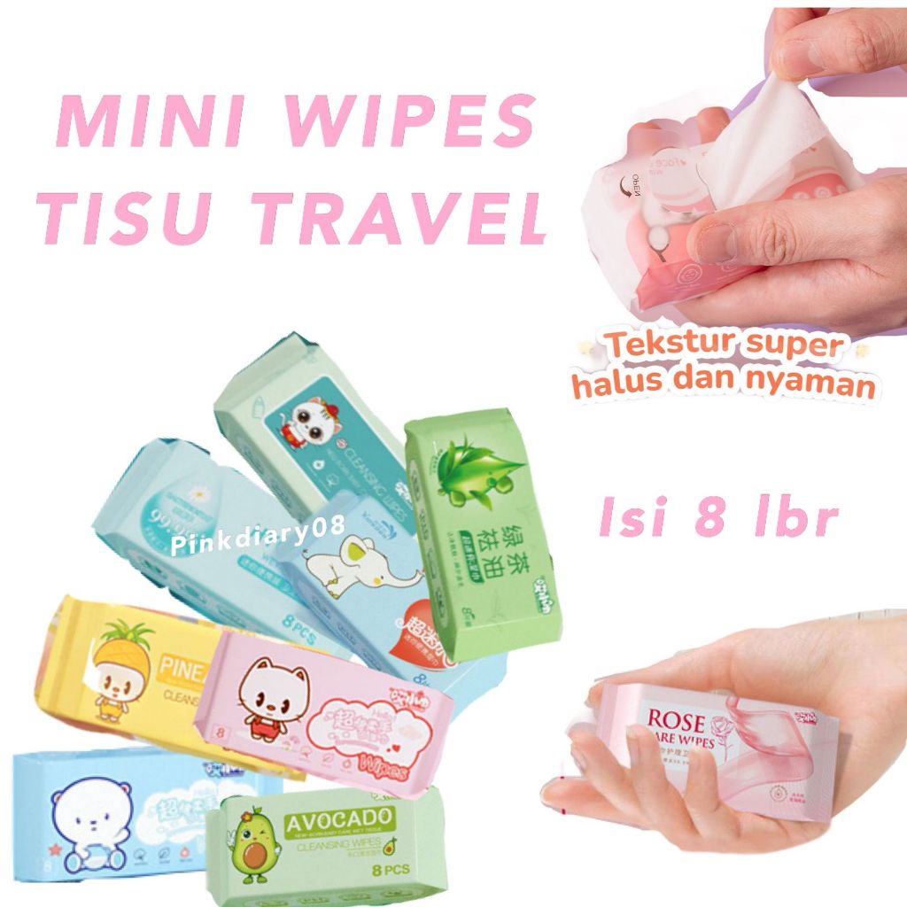 [ONE] Mini Wet Tissue Character Alcohol Free Baby Wet Tissue Travel Wet ...