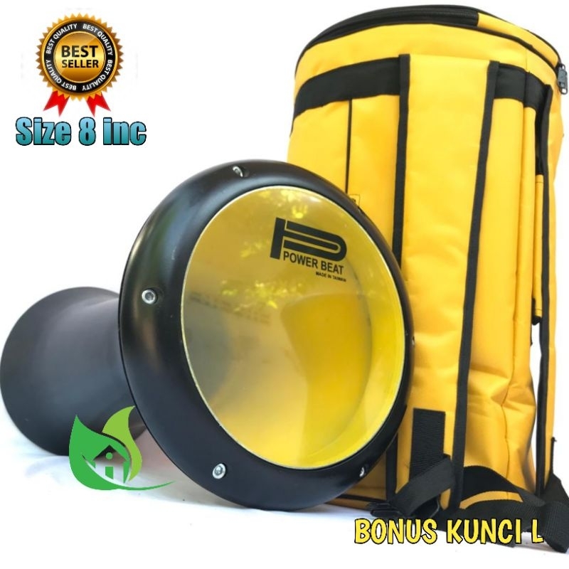 Darbuka dumbuk calti 8 inch black yellow clear mica Bonus L key ...