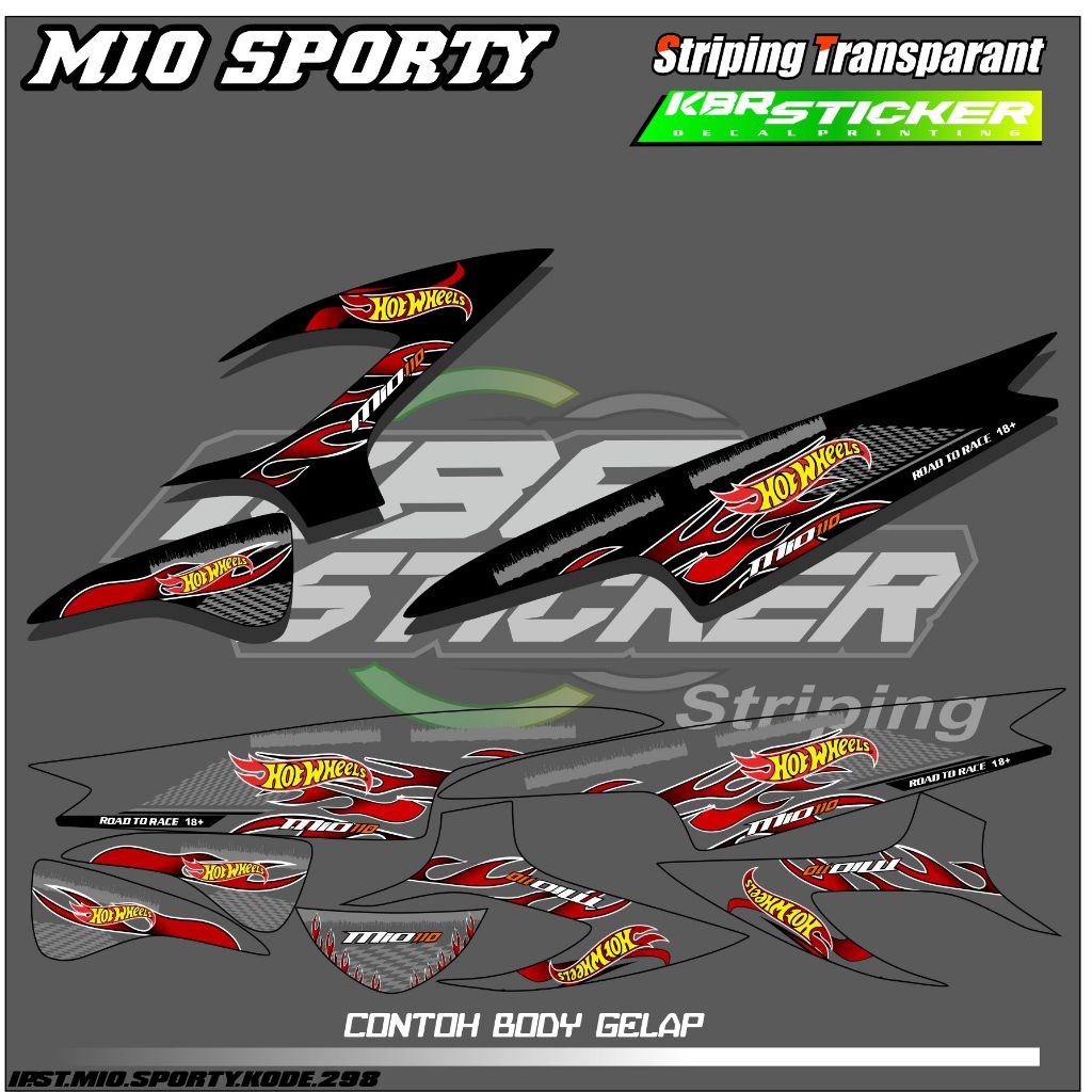 Mio SPORTY YAMAHA MIO SPORTY Motorcycle STRIPING Sticker MIO SPORTY ...