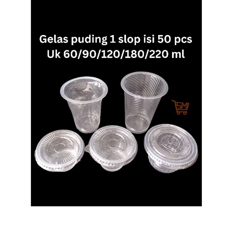 Hok brand plastic pudding/jelly cups size 60/90/120/180/220 ml (1 pack contains 50 pcs) | Shopee ...