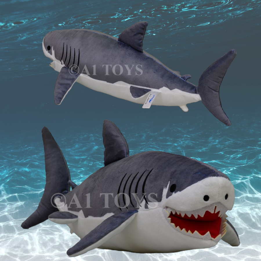 PUTIH Great White Shark Atlantis Miniature White Shark Plush Toy Doll ...