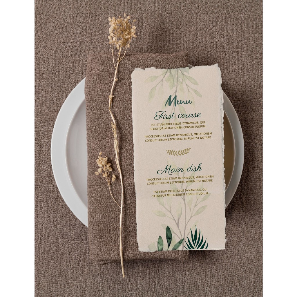 Menu card | Paperium menu paper | Wedding menu | Print event menu paper ...