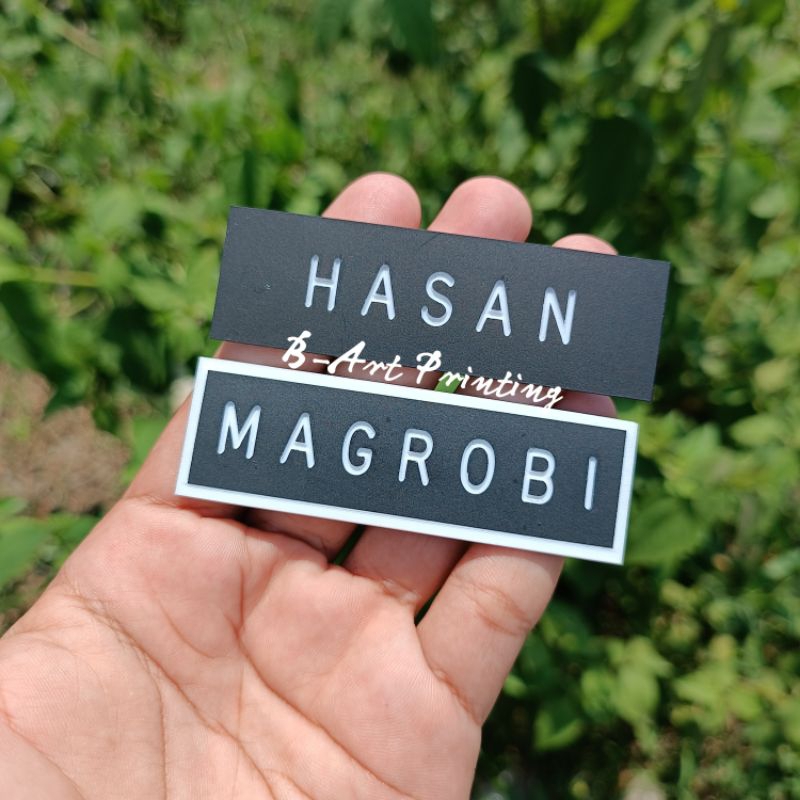 PUTIH Name Tag Carving 2.5x8 cm Name Tag TNI PDU POLRI PERSIT Name Tag ...