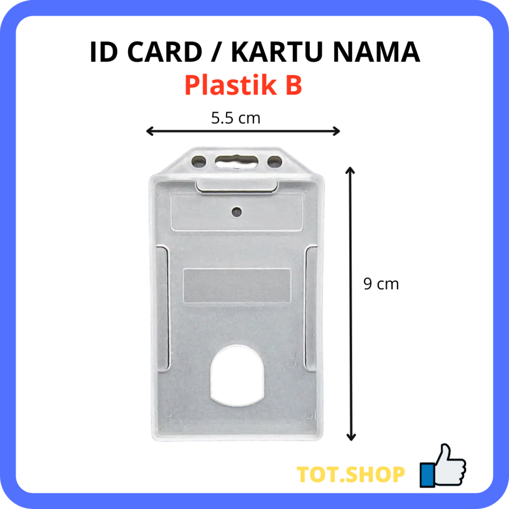 GANTUNGAN ID CARD Plastic Name Tag Hanger Thick Business Card Container ...