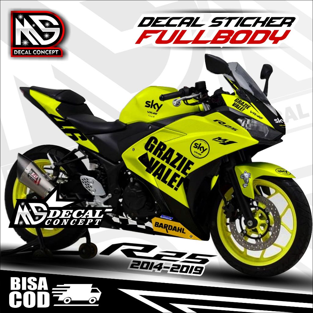 (Latest) Decal Sticker R25 Full Body Decal Yamaha R25 GRAZIE VALLE ...