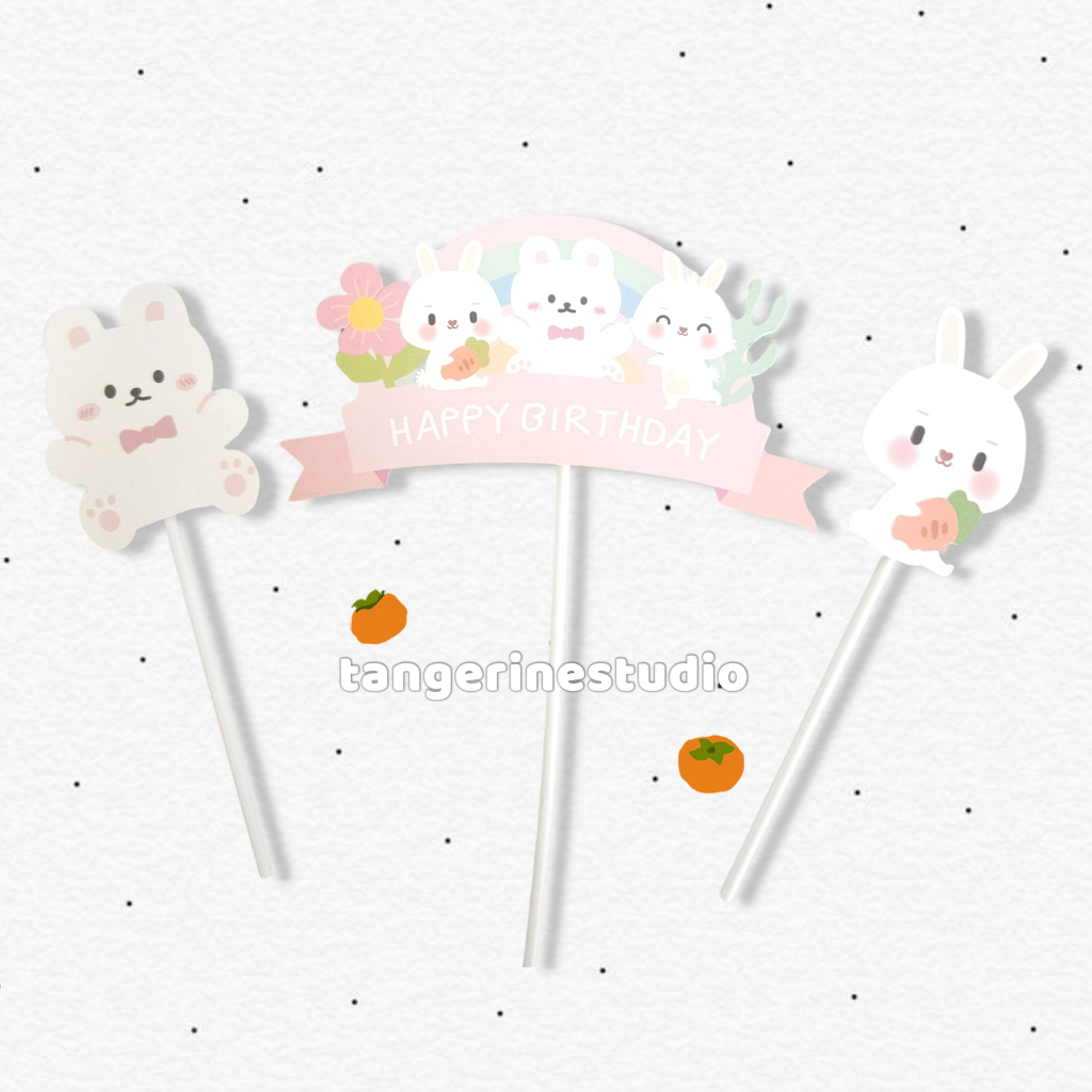 Rabbit Birthday Topper | Bunny Topper | Rabbit Topper | Shopee Malaysia