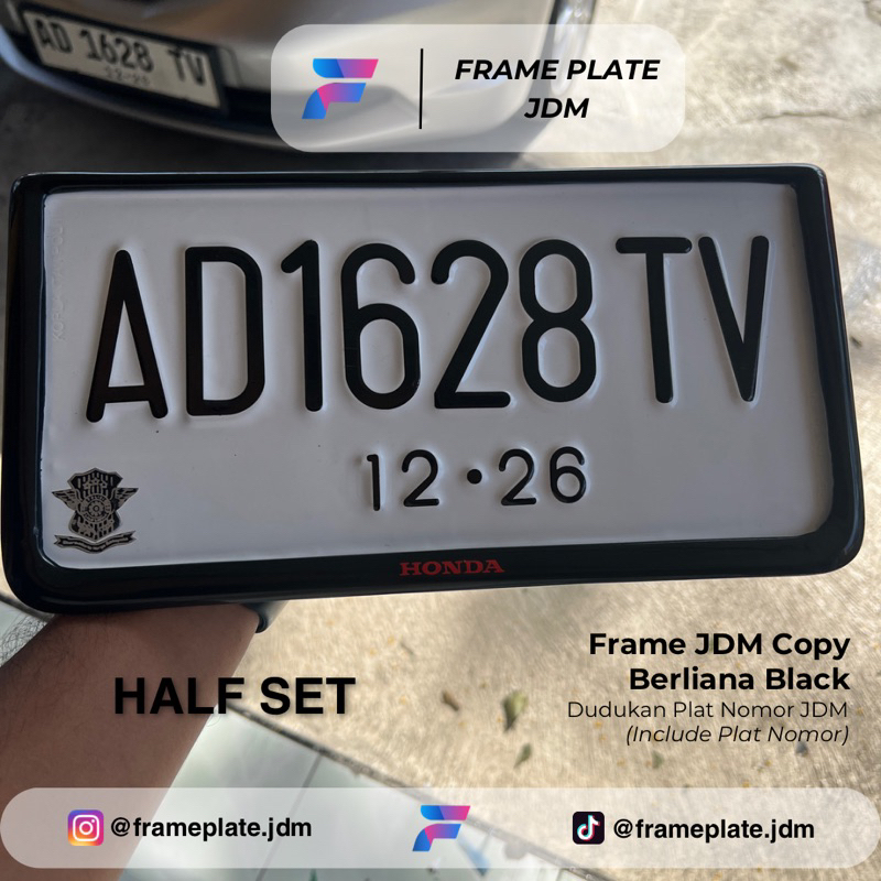 (HALF Set) JDM Copy Berliana Black Frame | Jdm Plate Holder + JDM ...