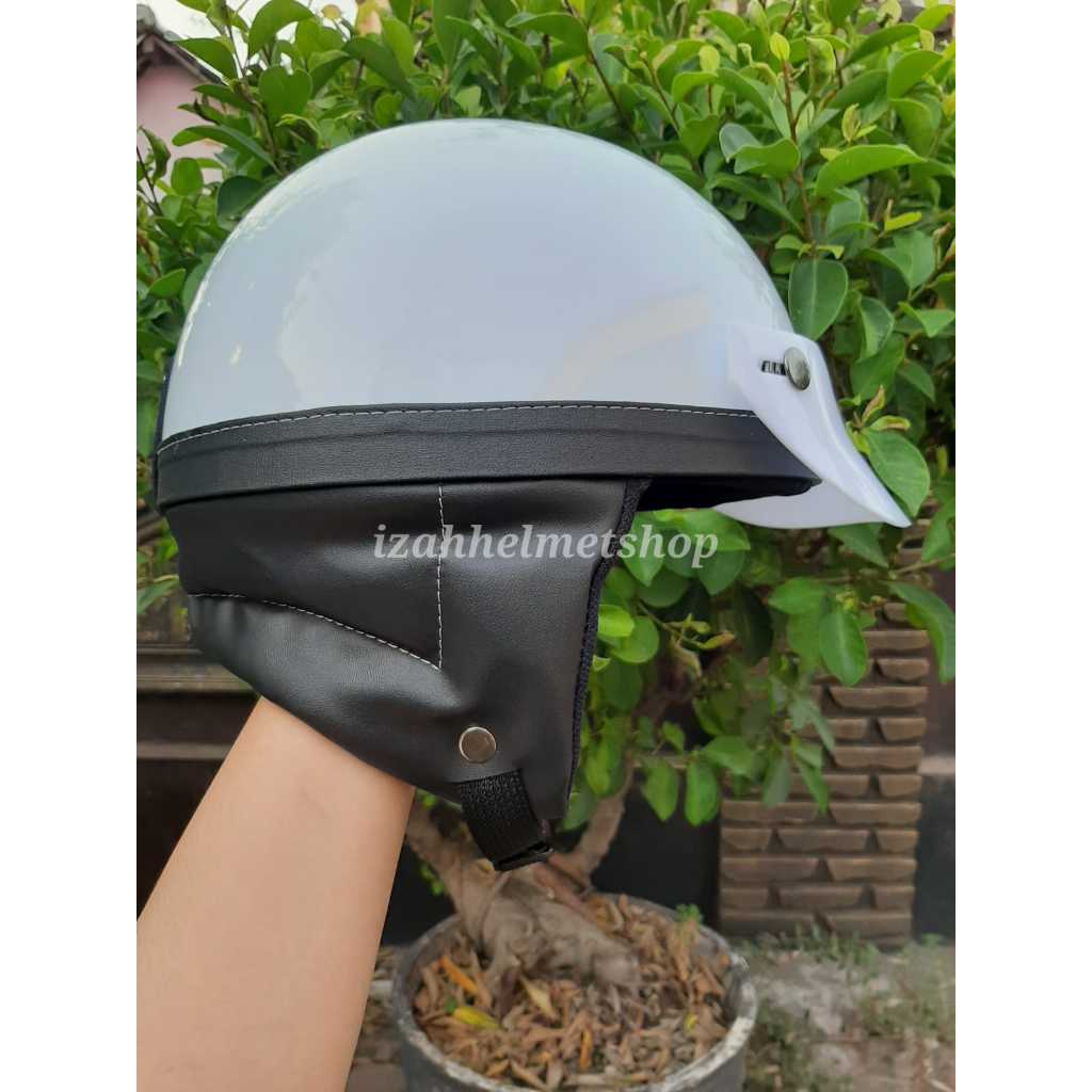 PUTIH Plain white chip helmet-vintage chip helmet-izahhelmet custom ...