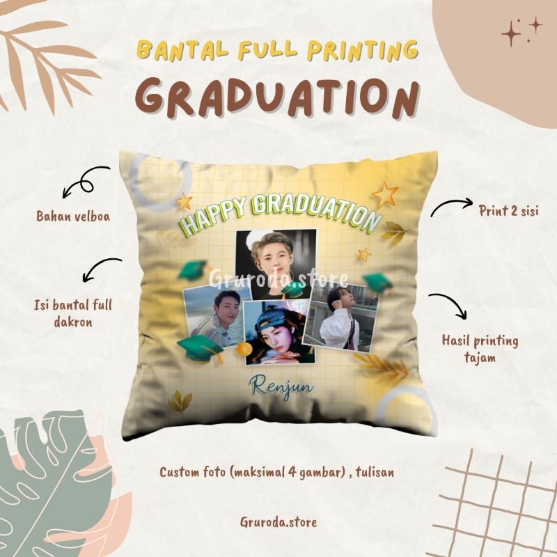 Custom graduation Pillow Full printing part 3 - graduation gift ...