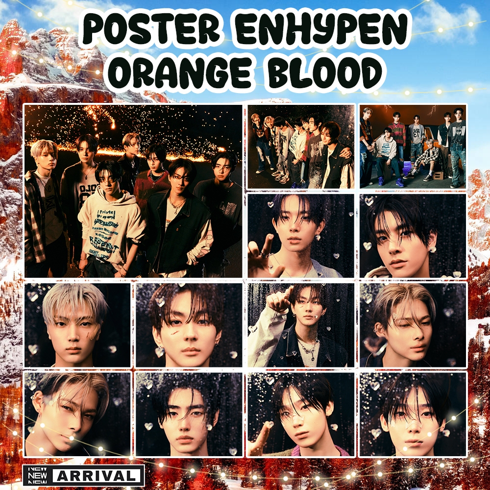 ENHYPEN ORANGE BLOOD Poster | Kpop Poster A4 A5 A6 (Part B) | Shopee ...
