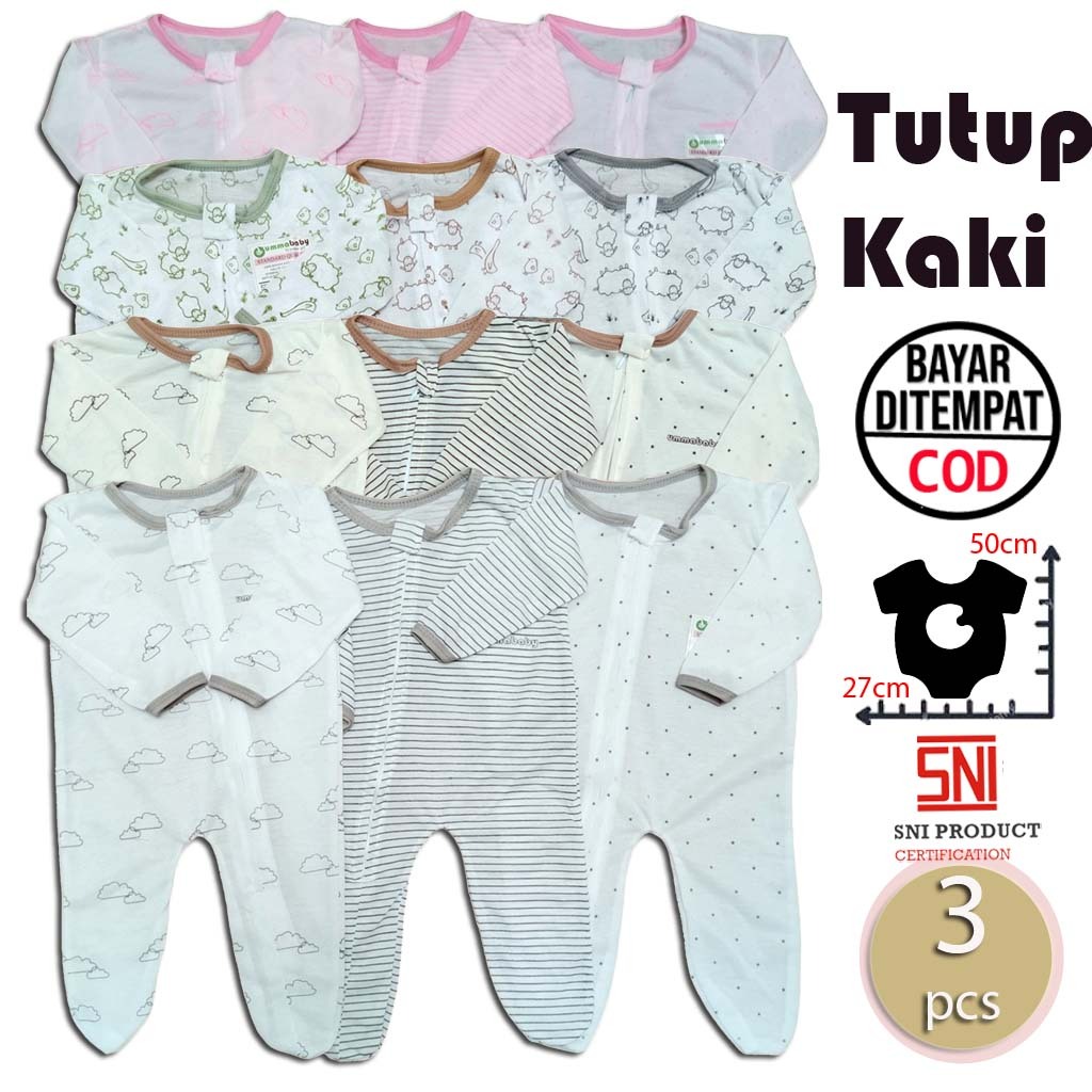 Ummababyshop 3 pcs Newborn baby Sleepsuit Closed Legs baby Rompers Long baby Jumpers baby Girl ...