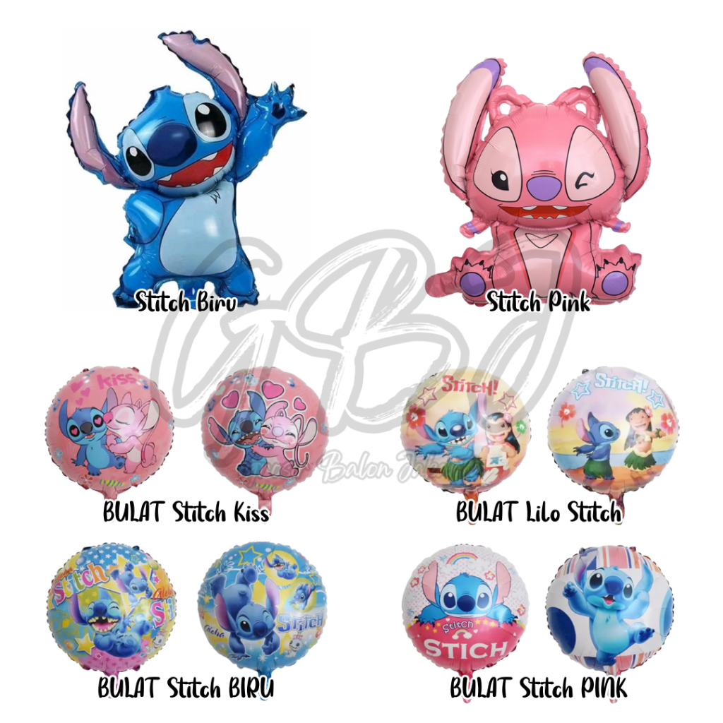 JUMBO Stitch Angel Foil Balloons / ROUND Lilo and Stich | Shopee Malaysia