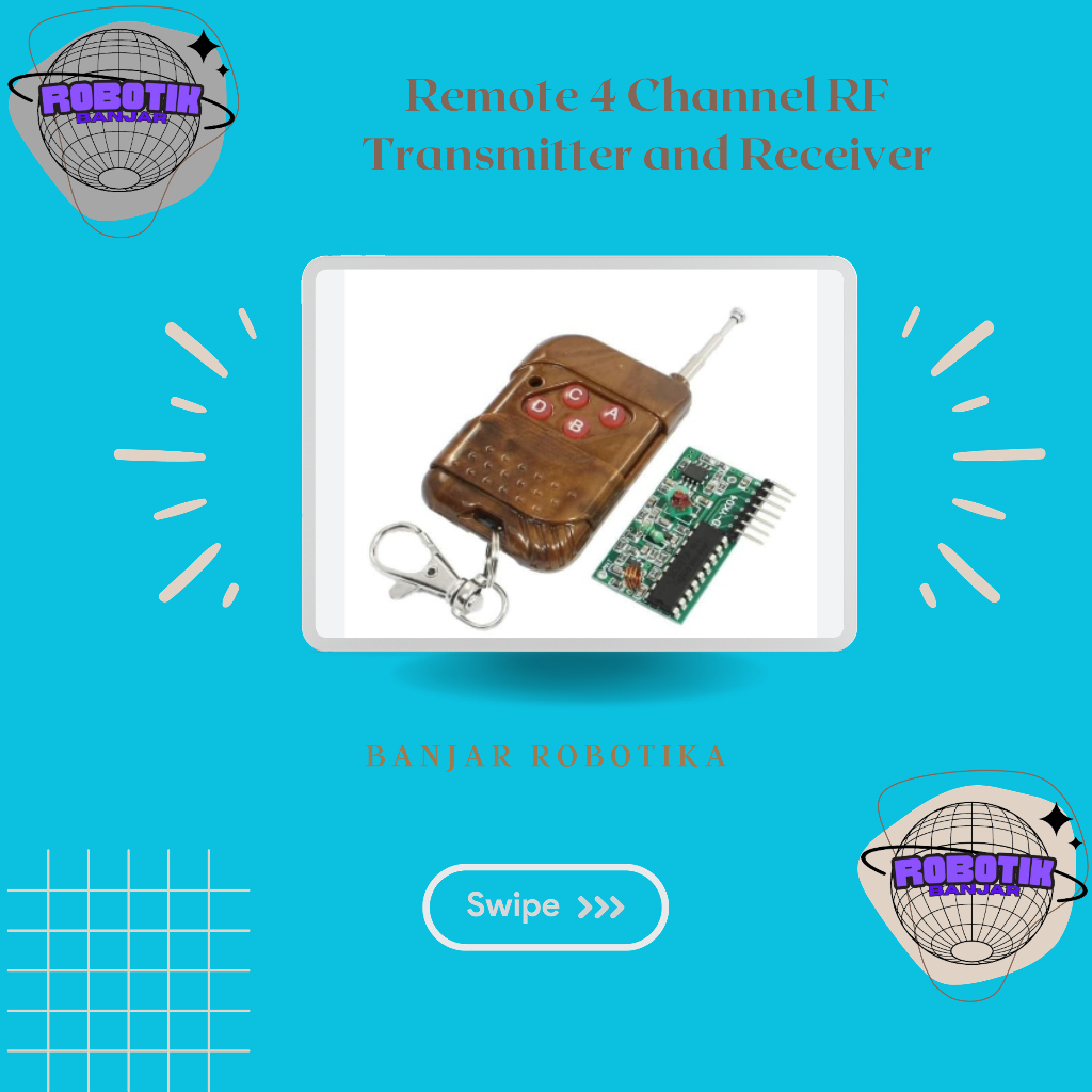 Remote 4 Channel RF Transmitter and Receiver 433MHz 5V Control | Banjar ...