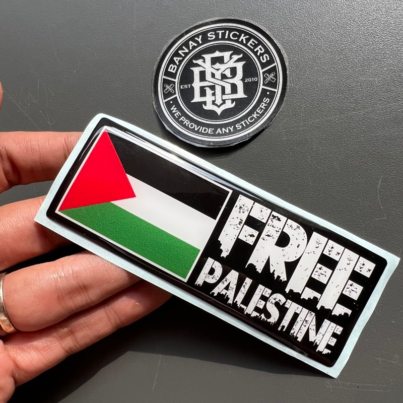 Palestine Flag Emblem Sticker FREE PALESTINE Emblem Sticker Embossed ...