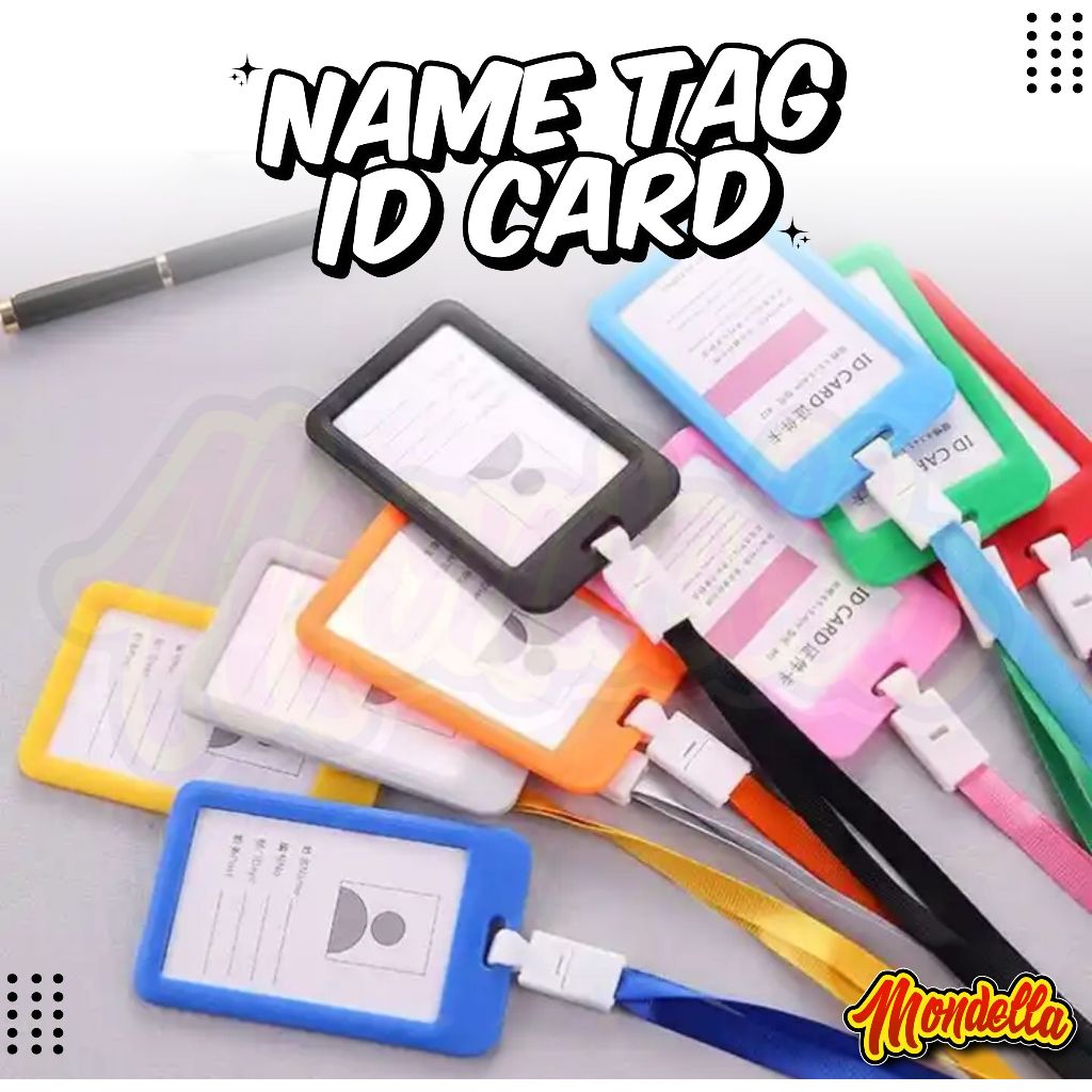 GANTUNGAN Name Tag Id Card Plastic Business Card Hanger Vertical ...