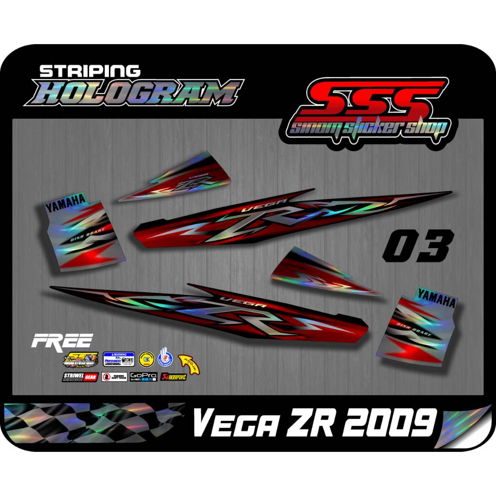 Yamaha Vega ZR 2009. Holographic Standard Striping Sticker Decal ...