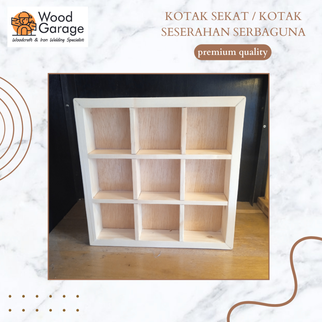 KAYU Dutch teak wood wall plywood multi-purpose divider box 25x25x4cm ...