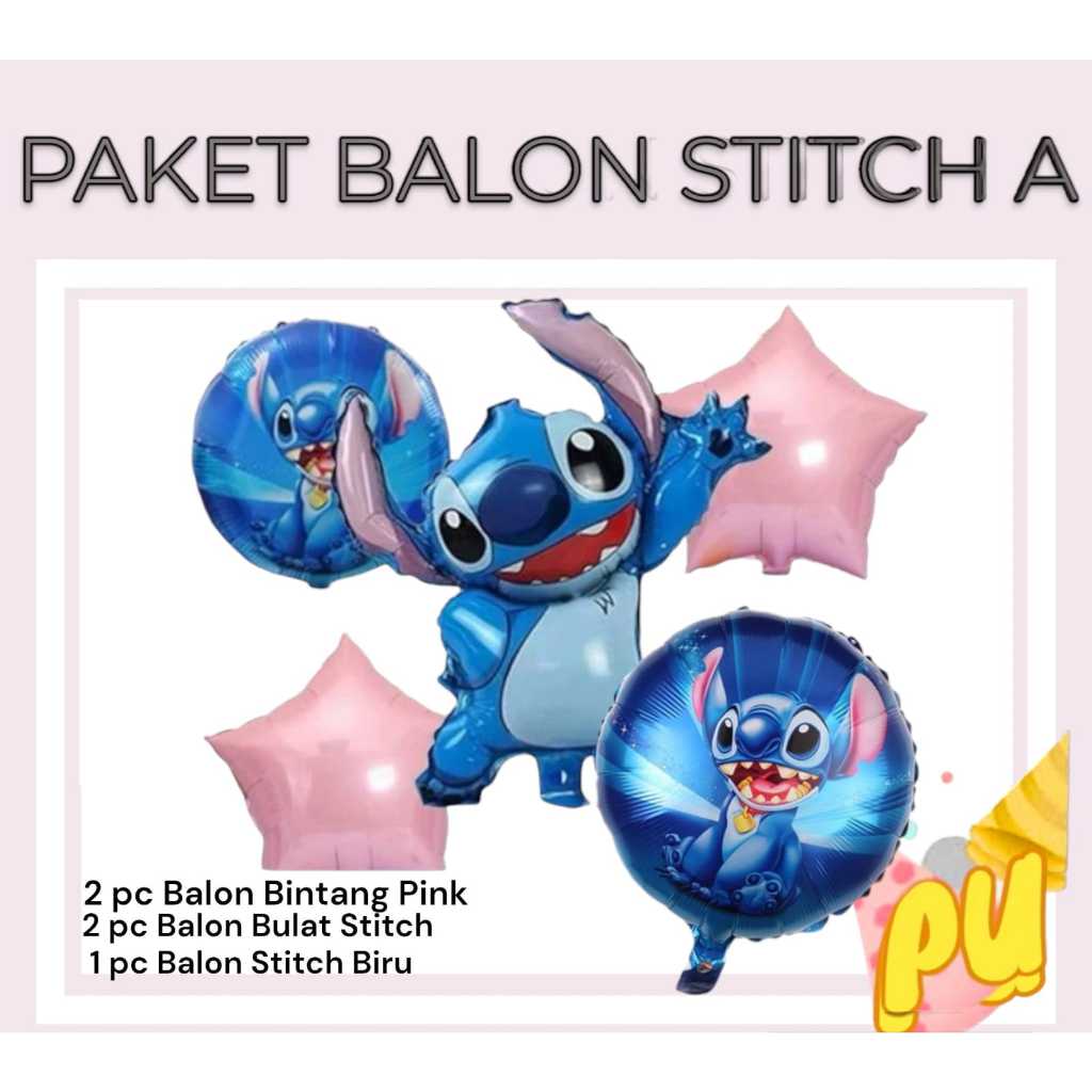 Stitch A Balloon Package/Lilo And Stitch Birthday Decoration | Shopee ...