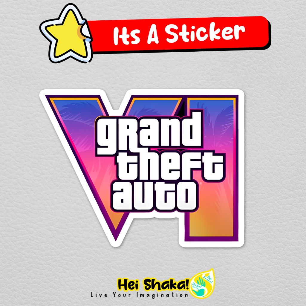 Gta Grand Theft Auto 6 VI Sticker Gamer Sticker Gaming Sticker ...