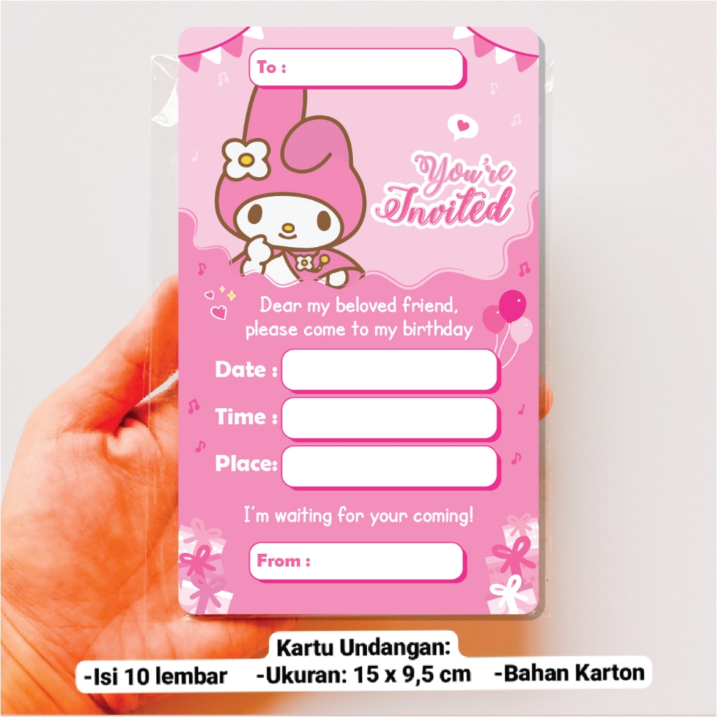 My MELODY INVITATION Card BIRTHDAY 10th HAPPY BIRTHDAY Event INVITATION ...