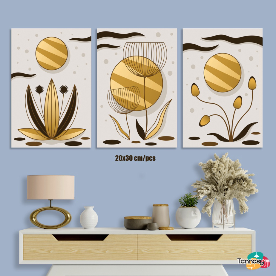 HIASAN DINDING KAYU Abstract GOLD WALL Hanging 20x30CM WALL DECOR ...