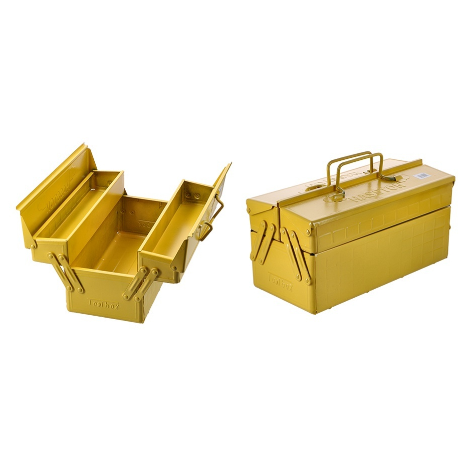 Hasston Toolbox 2 Stacks Yellow Iron 34x16x16cm / Tool box Metal Case ...
