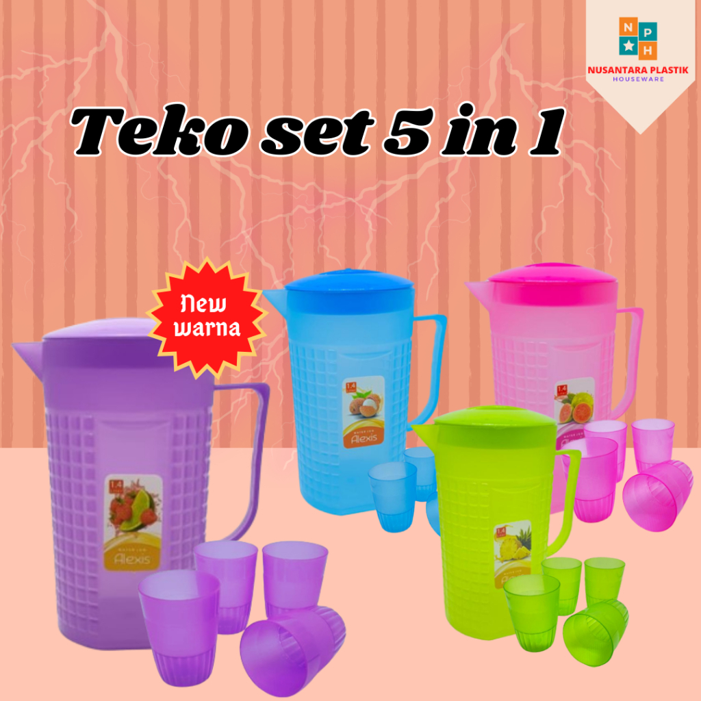 Teapot Set 5 in 1 | Plastic Water Jug set | Shopee Malaysia