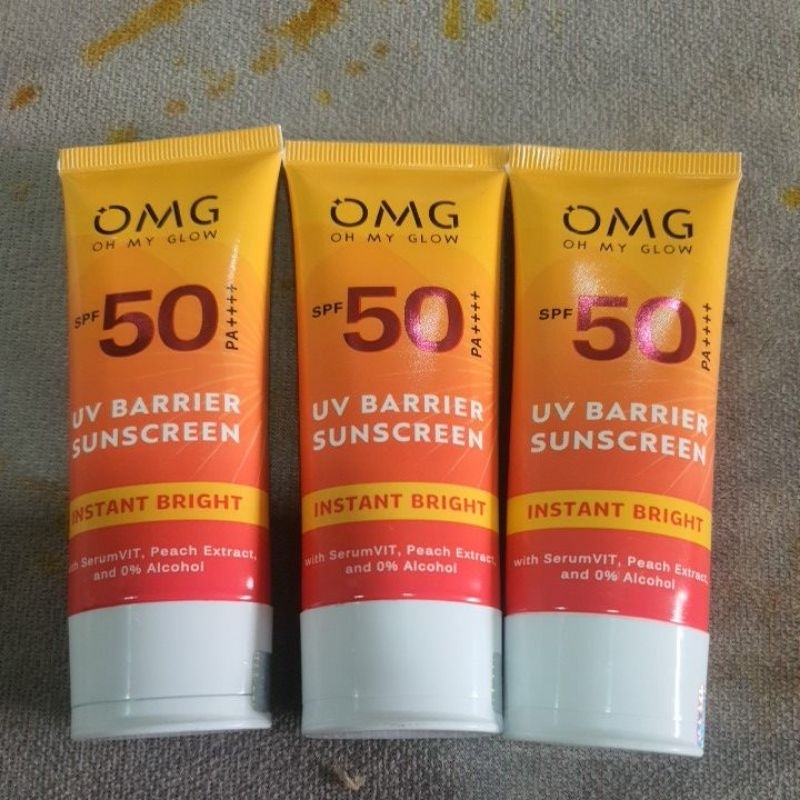 Omg OH MY GLOW UV BARRIER SUNSCREEN spf50 pa+++ 25ml | Shopee Malaysia