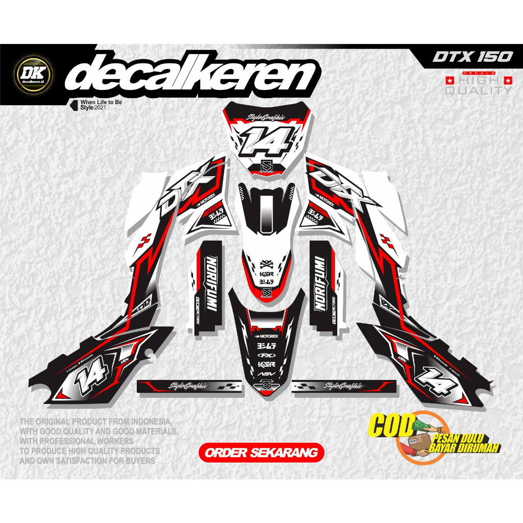 Decal/sticker/sticker dtracker Sticker Kawasaki DTX - CRF150L - decal ...