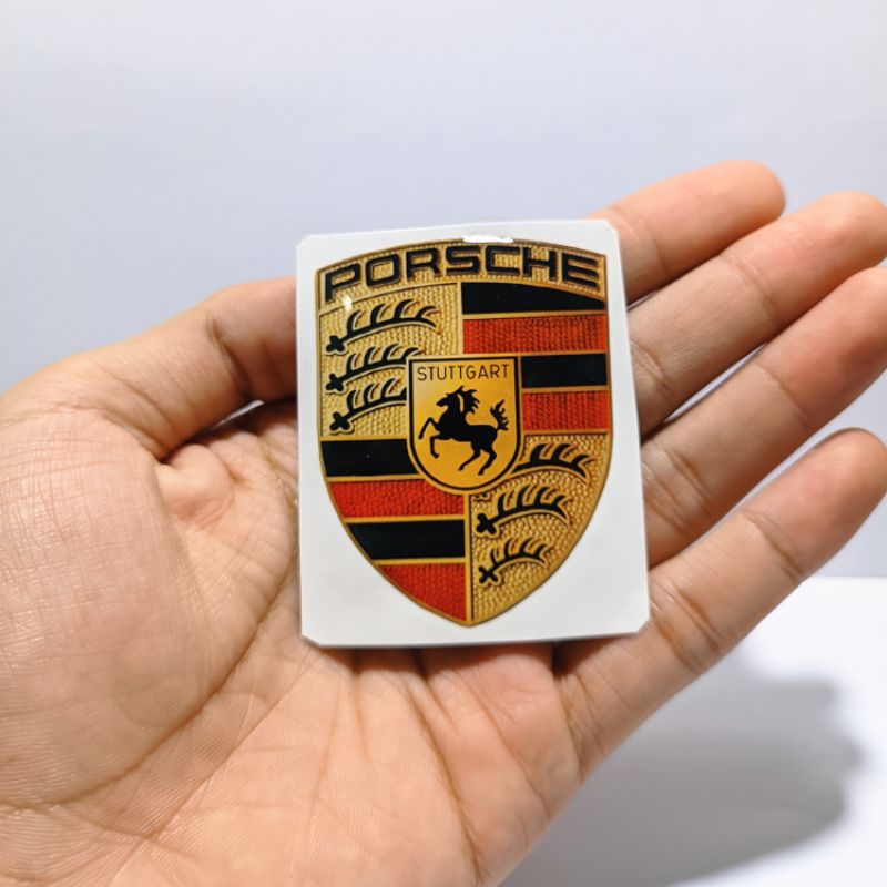 Porsche emblem sticker embossed with flexible resin | Shopee Malaysia