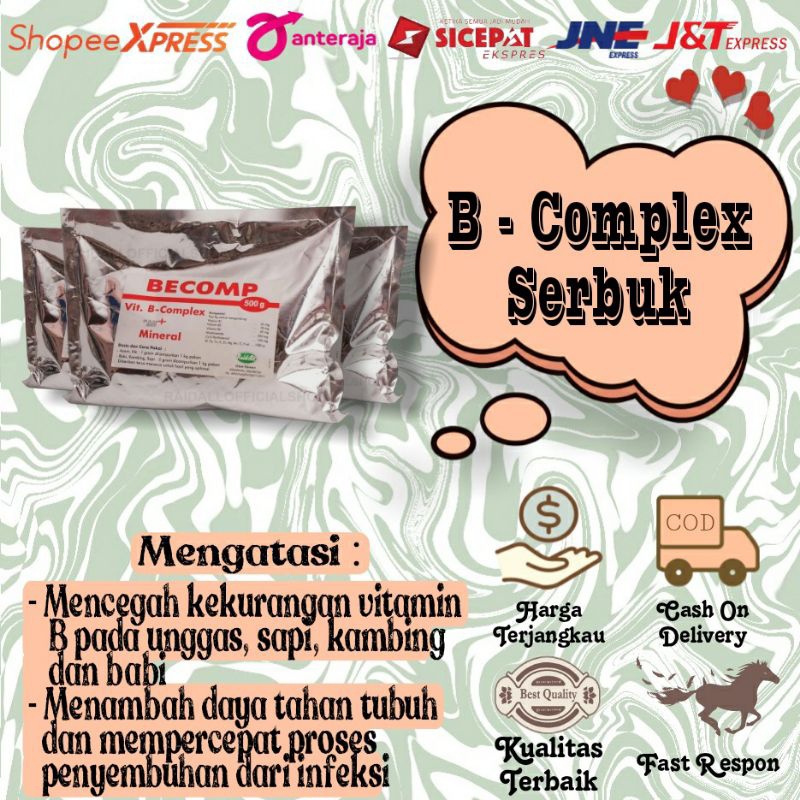 Becomp Powder 500gram Raid All Vitamin B Complex/Complex, Vit Bcomplex ...