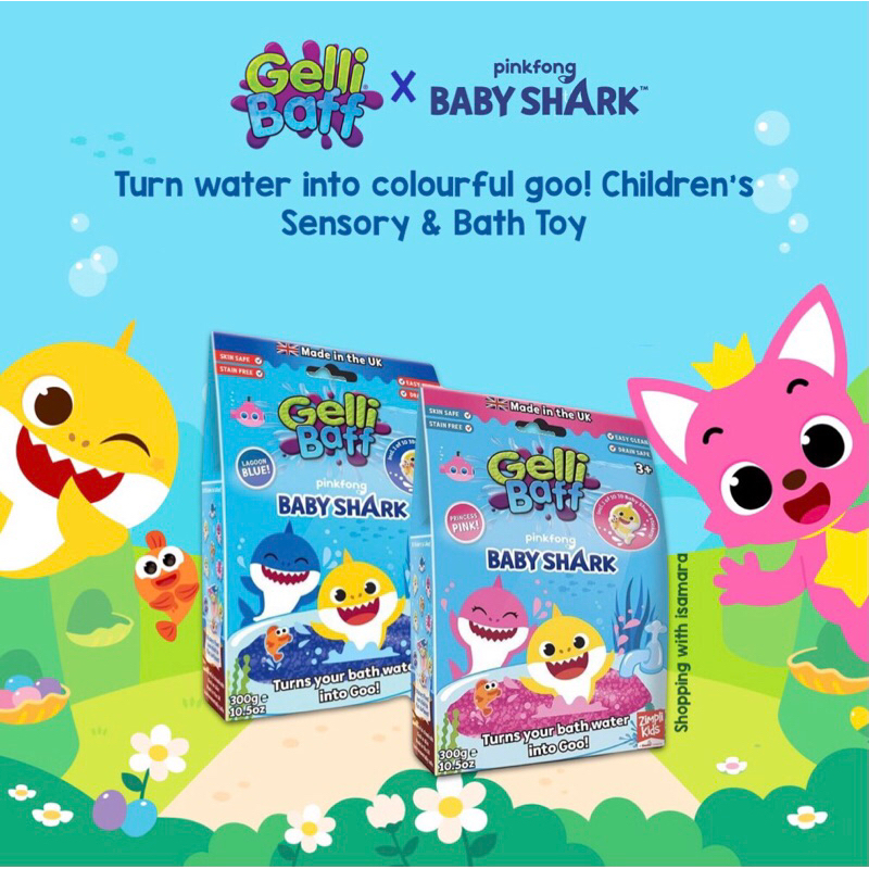Zimplikids Gelli Baff x Pinkfong Baby Shark Turn water into Colorful ...