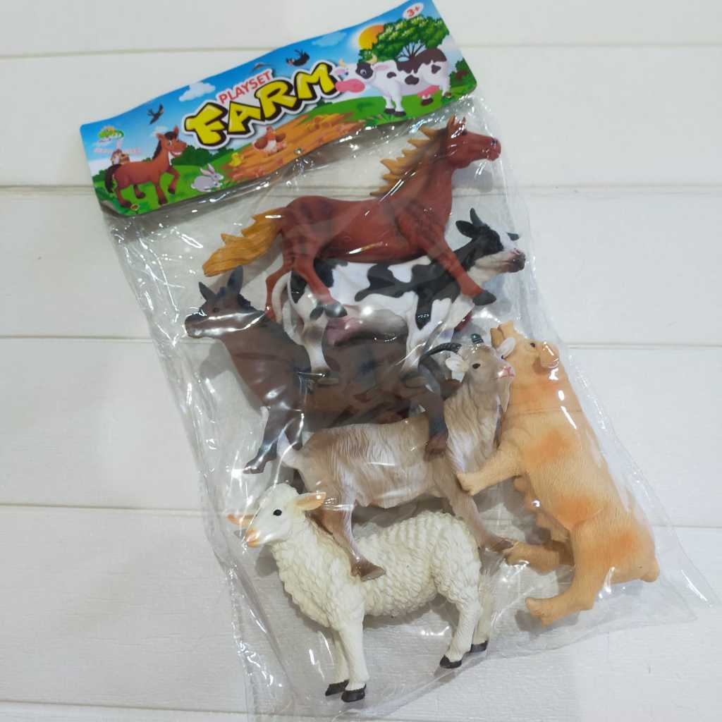 Farm Toys Contains 6 Jumbo 20cm Pets Cows Horses Pigs Sheep Donkeys ...