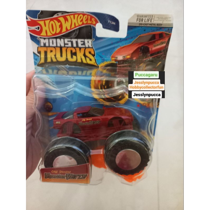 MERAH Hot WHEELS MONSTER TRUCKS MONSTER VETTE CLIFF STARBIRD RED HW ...