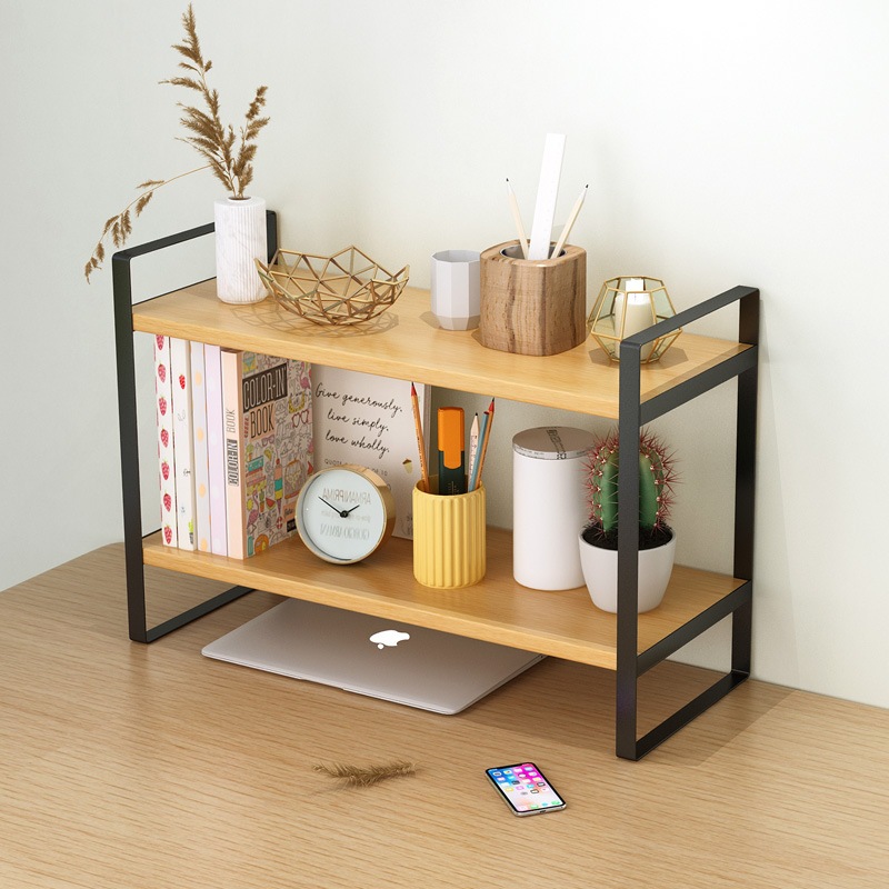 KAYU Free Shipping 2-level Iron Bookshelf Minimalist Table Bookshelf ...