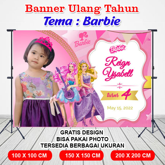 Barbie Children's Birthday Banner / Banner / Backdrop | Shopee Malaysia