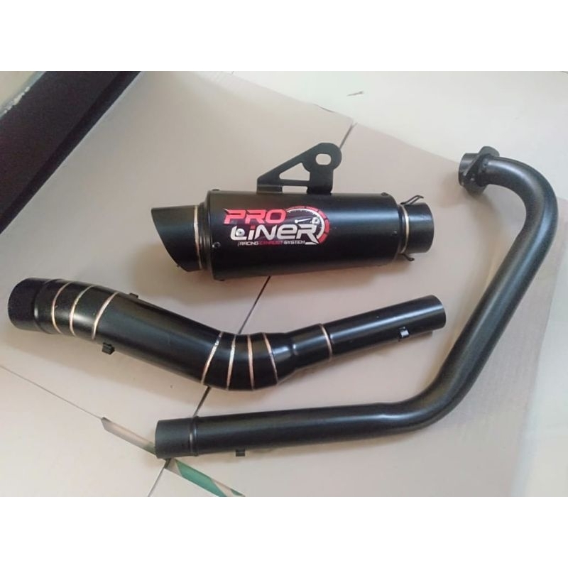 Exhaust Proliner SYM VF3i Full System black doff exhaust muffler racing ...