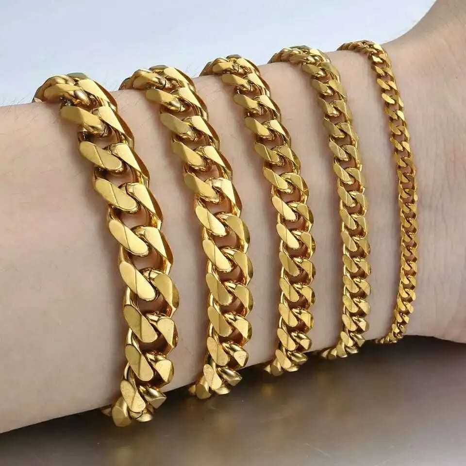 NEWEST ANTI-FADE TITANIUM CHAIN BRACELET / GOLD CHAIN BRACELET FOR ...