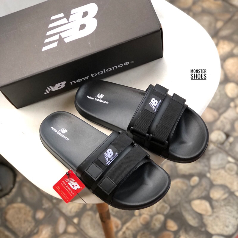 HITAM Nb NEWBELENCE MEN'S SANDALS 2 STRAP BLACK | Shopee Malaysia