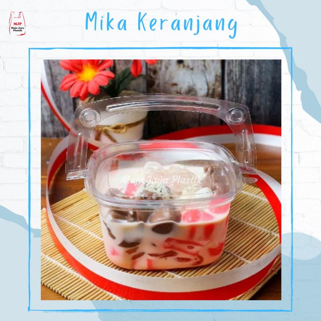 (Isi 10pcs) Tray Mica Basket 500ml Mica Fruit Salad Container Dates ...